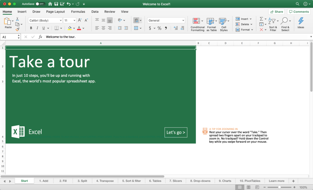 Microsoft Excel first run experience – FIRST RUN UX