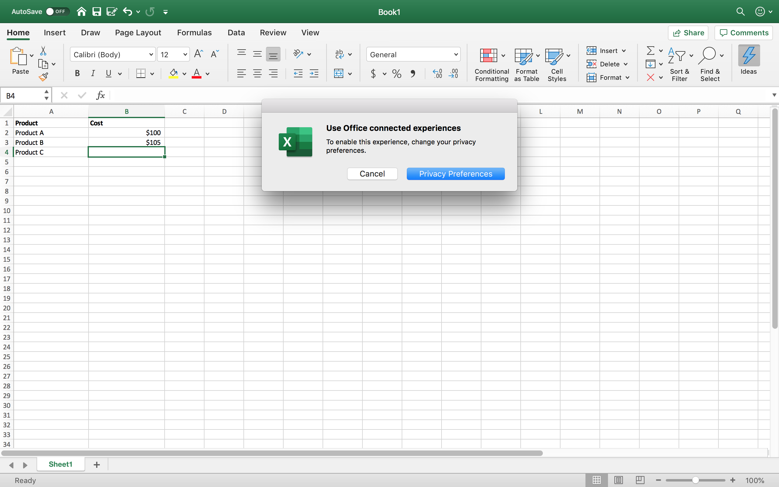 Microsoft Excel first run experience – FIRST RUN UX