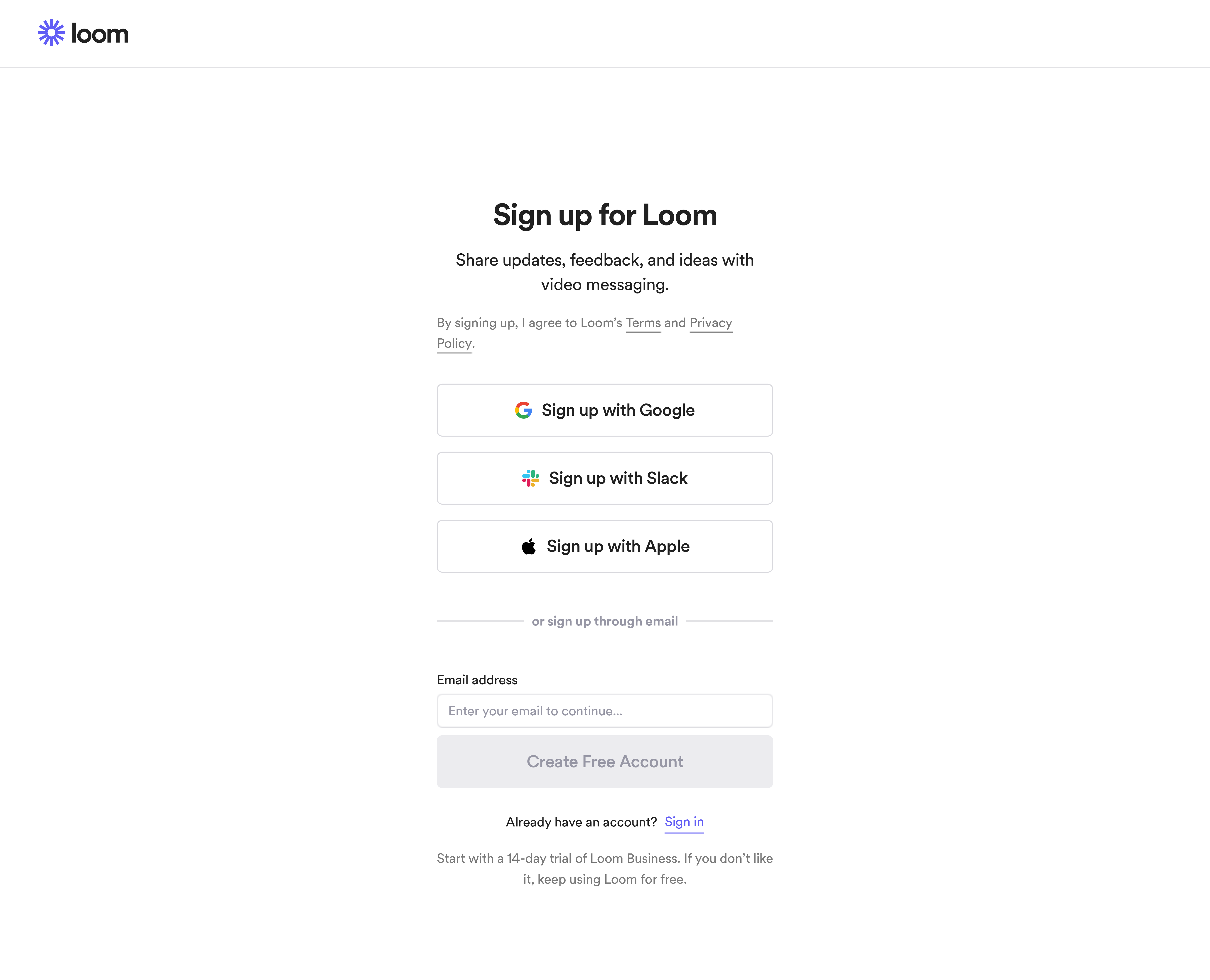 Loom – FIRST RUN UX